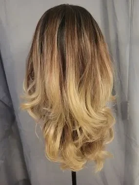 Hair | Balayage Ombre Long Wavy Lace Front Wig Black To Blonde | Poshmark